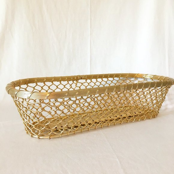 Accents | Gilded 17 Chainlink Metal Bread Basket | Poshmark